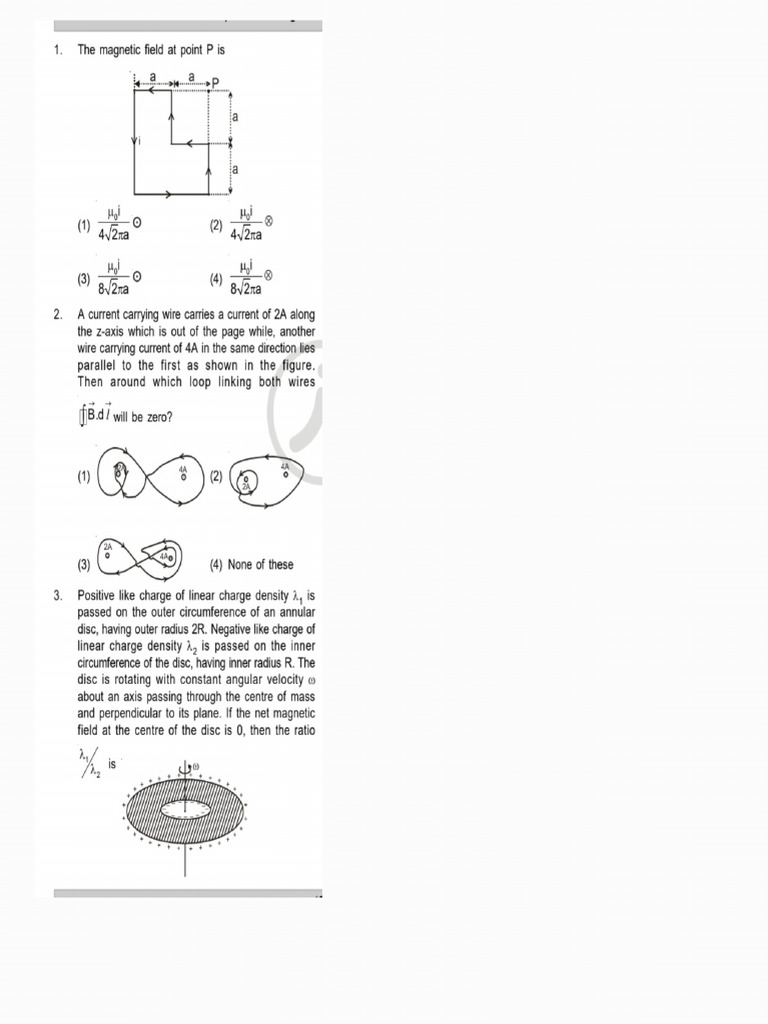 Moving Charges and Magnetism Practice Questions | PDF