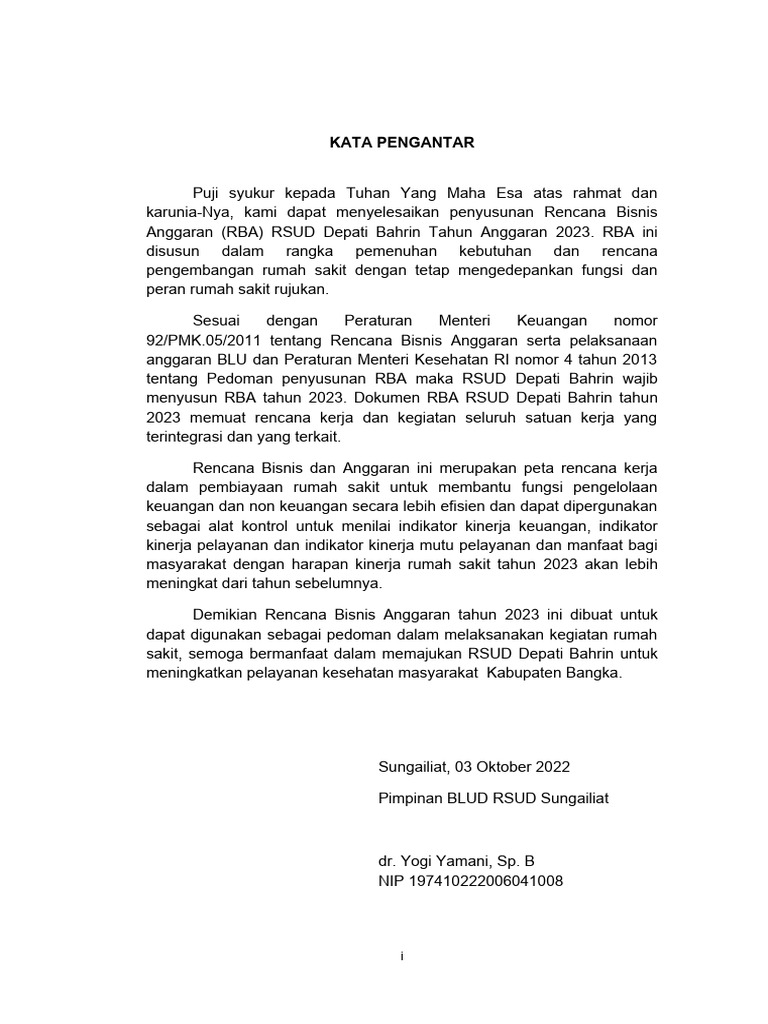 Lembar Pengesahan Rba 2024 | PDF