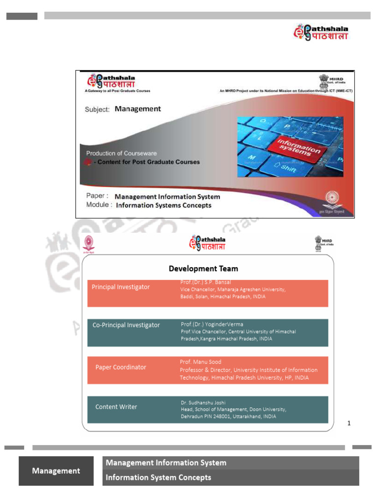 Module1 InformationSystemConcepts | PDF | Information System | Software Development Process