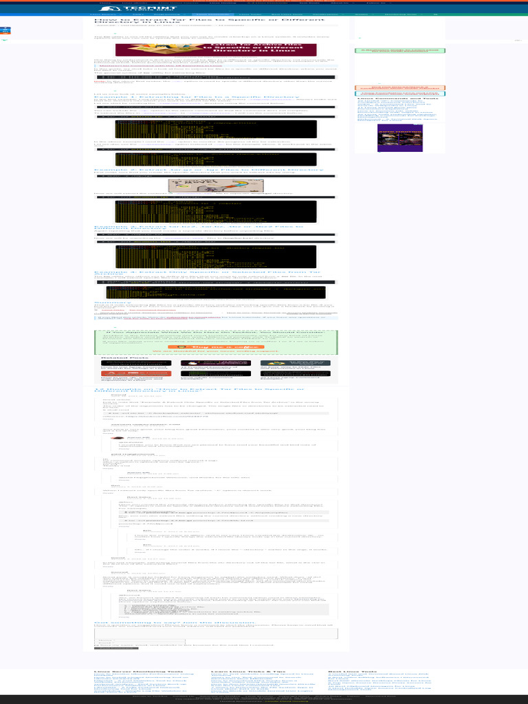 How To Extract Tar Files To Specific or Different Directory in Linux | PDF | Linux | Computer ...