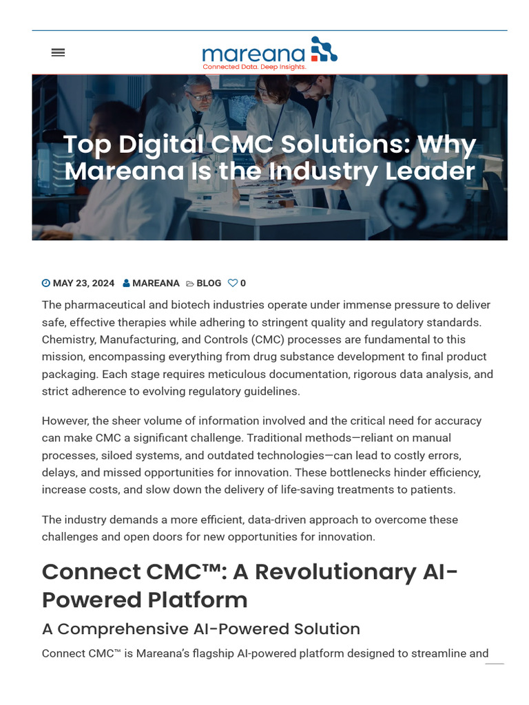 Digital CMC Solutions in Pharma Manufacturing | PDF | Artificial ...