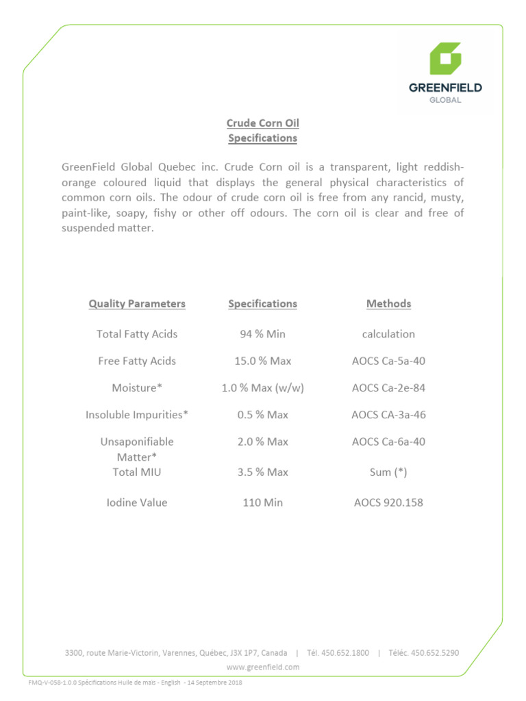 GreenField Global Quebec Spec. | PDF