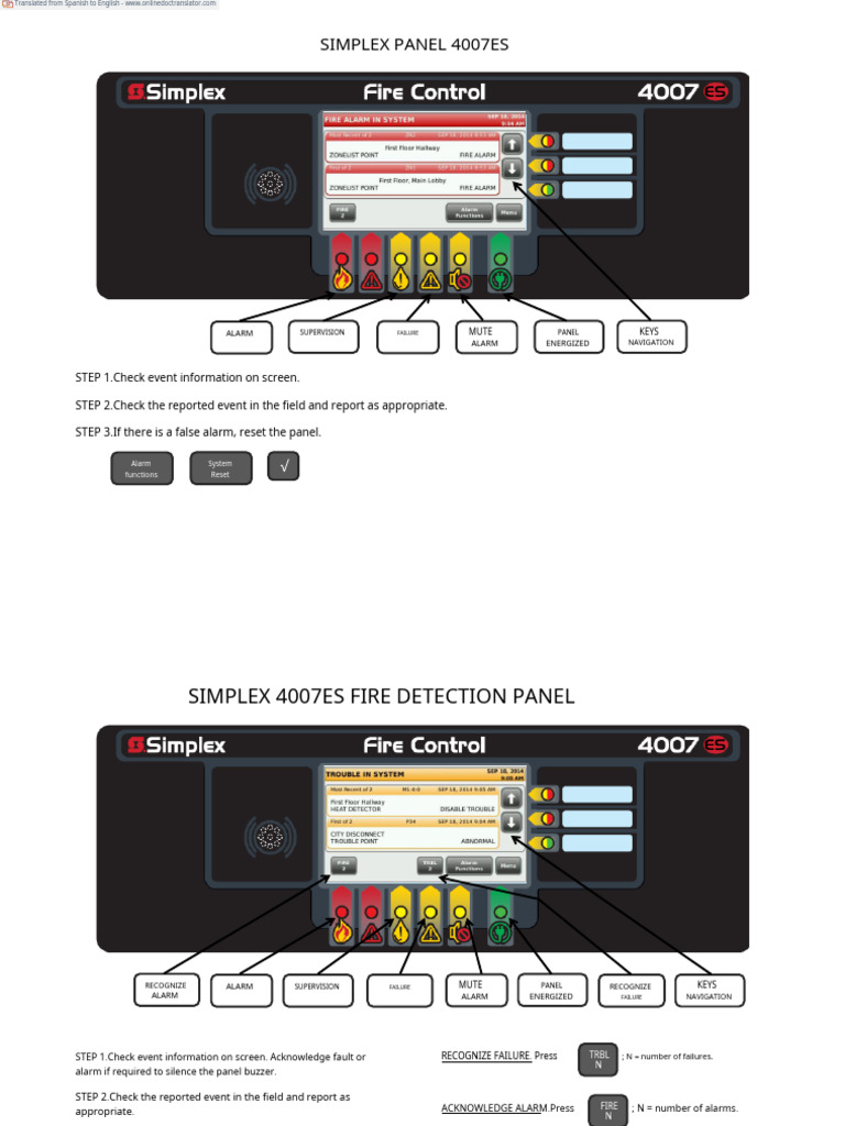 Operacion Panel SIMPLEX 4007ES - Es.en | PDF | Systems Engineering