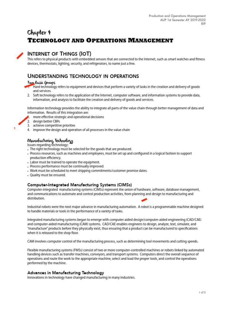 Technology in Operations Management | PDF | Computer Aided Design ...