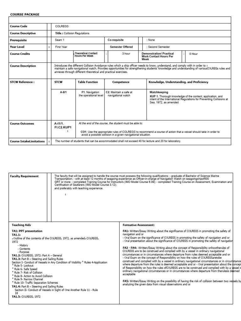Colregs Part A | PDF