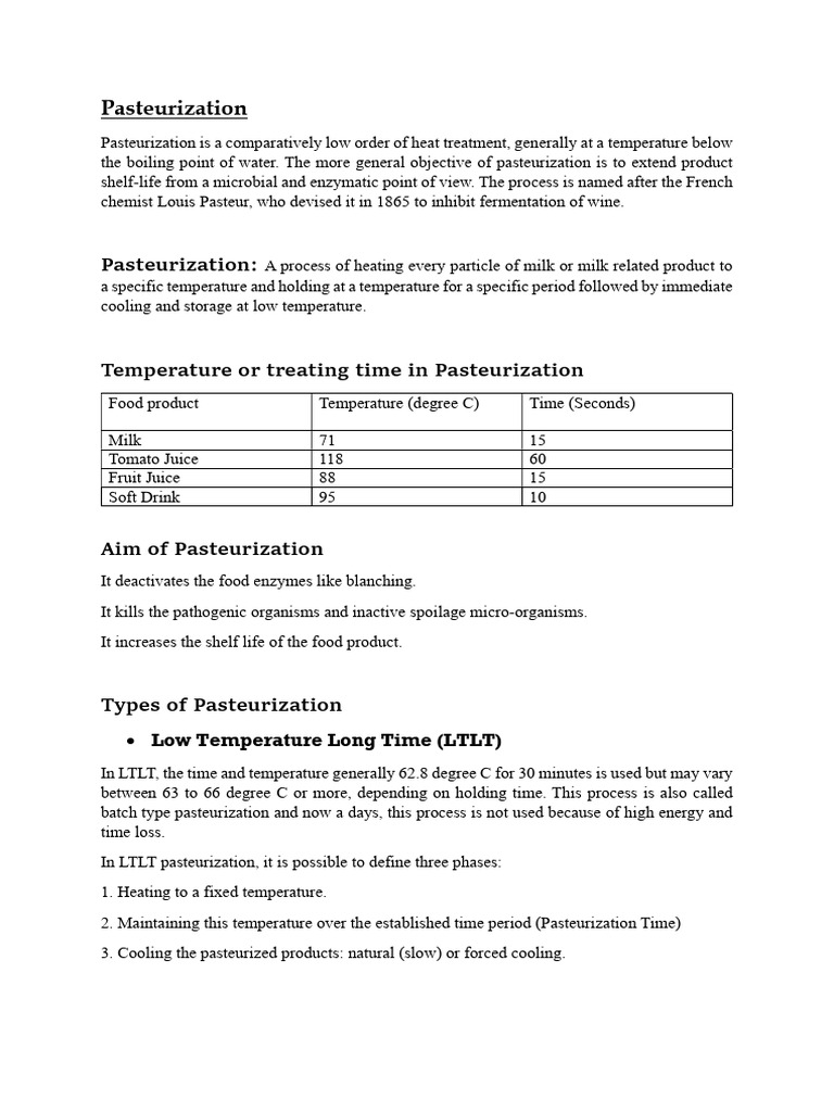 Unit III Pasteurization and Sterilization New | PDF | Sterilization (Microbiology) | Food Science