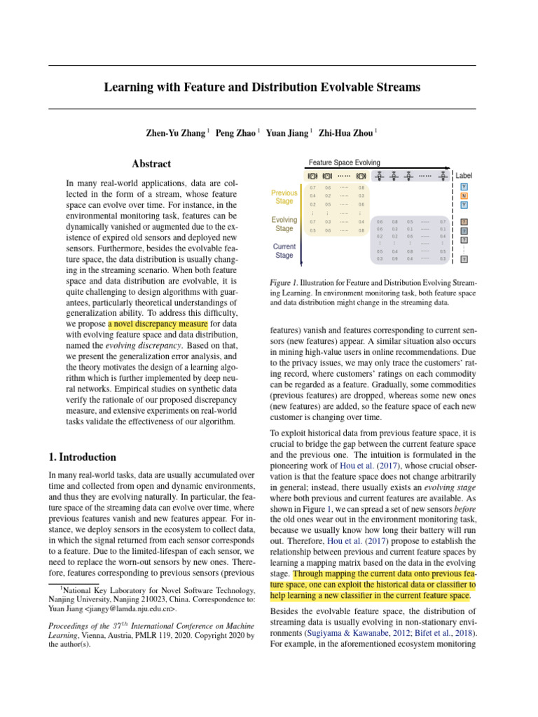 Learning With Feature and Distribution Evolvable Streams | PDF | Artificial Neural Network ...