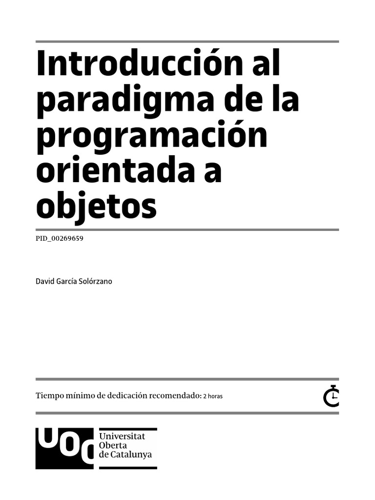 Introduccion Al Paradigma de La Programacion Orientada A Objetos | PDF | Objeto (informática ...
