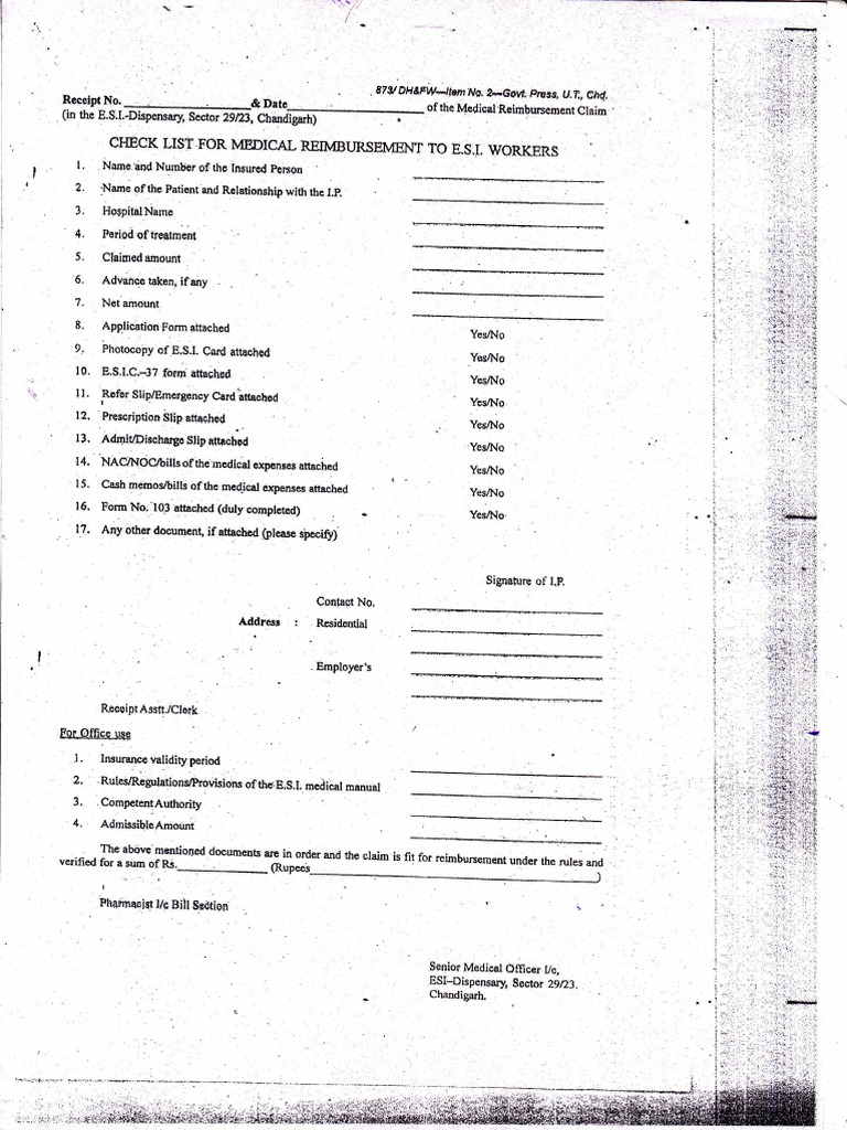 ESIC Medical Reimbursement Claim Guide | PDF