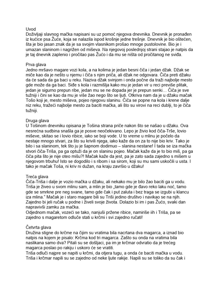 Prepricano Macak Tosa | PDF