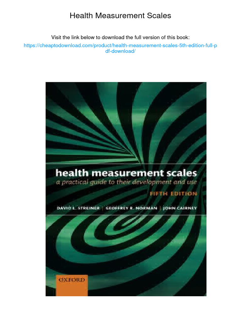 Health Measurement Scales. ISBN 9780199685219, 978-0199685219 | PDF ...