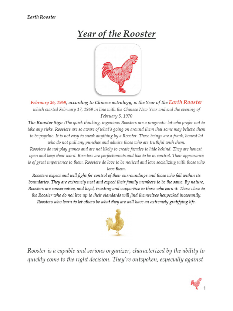 Year of The Rooster | PDF | Social Psychology | Psychology
