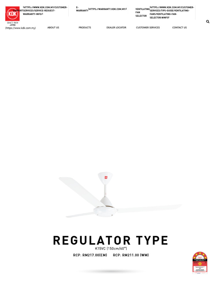 K15VC - KDK Fans Malaysia | PDF | Vehicles