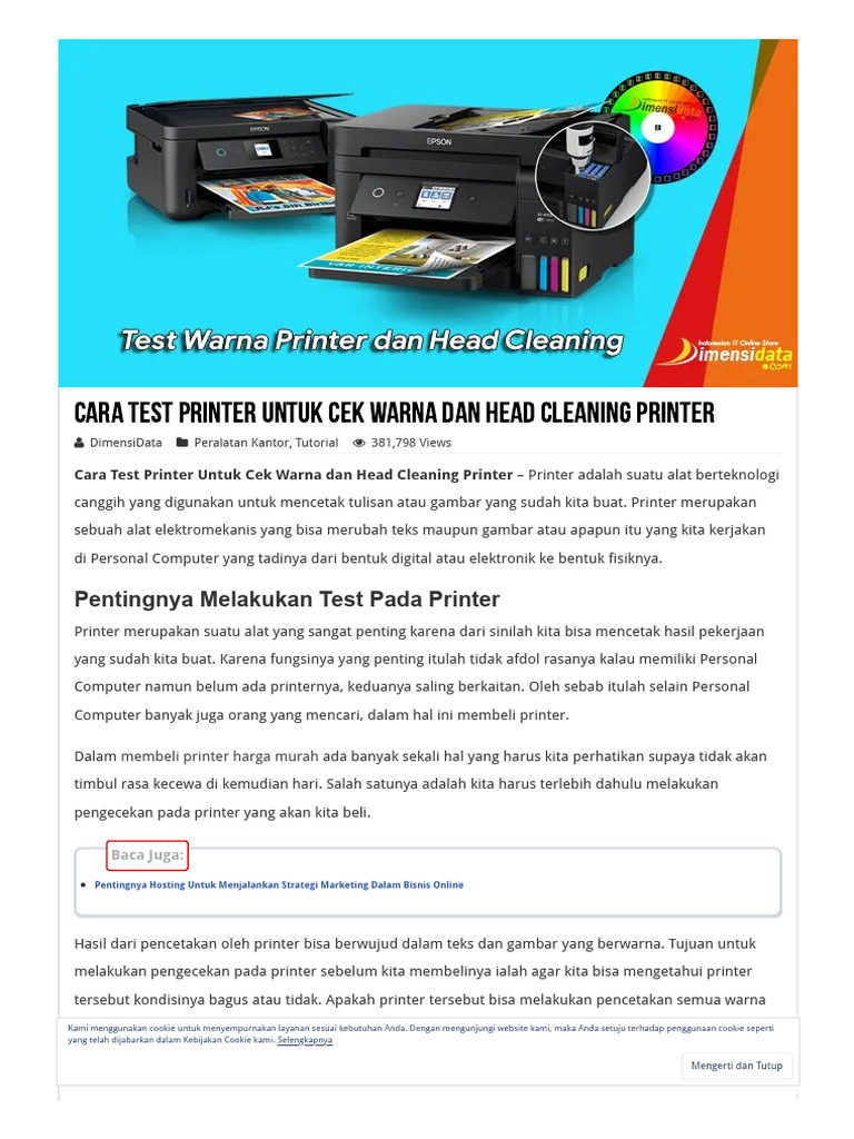 Cara Cek Warna dan Head Cleaning Printer | PDF