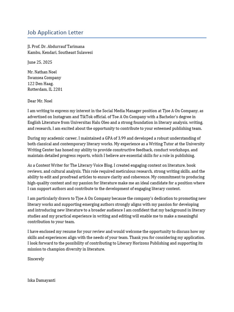 Job Application and Acceptance Letters | PDF | Human Communication