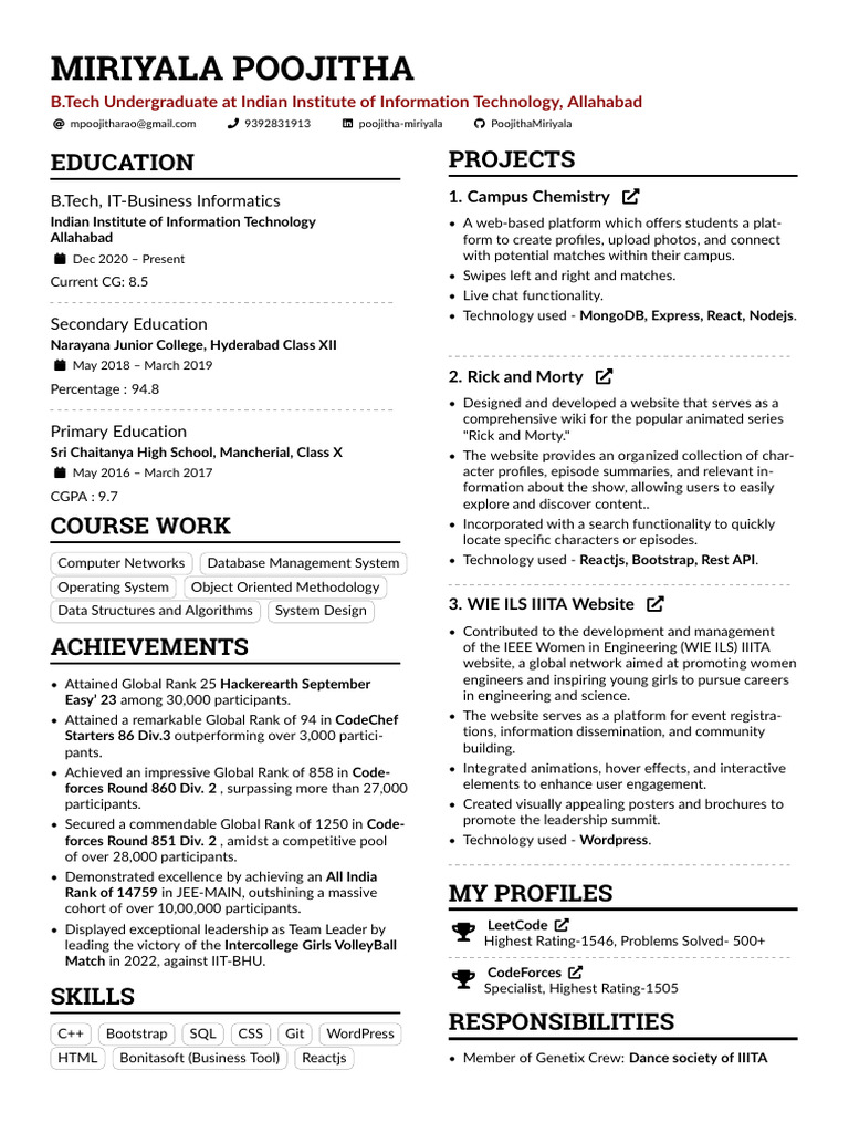 B.Tech Student & Developer Profile | PDF | Computing | Information ...