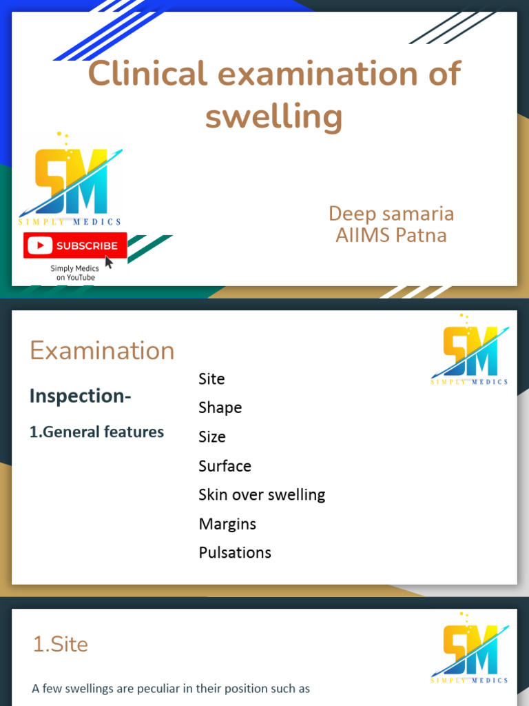 Clinical Examination of Swelling: Deep Samaria AIIMS Patna | PDF ...