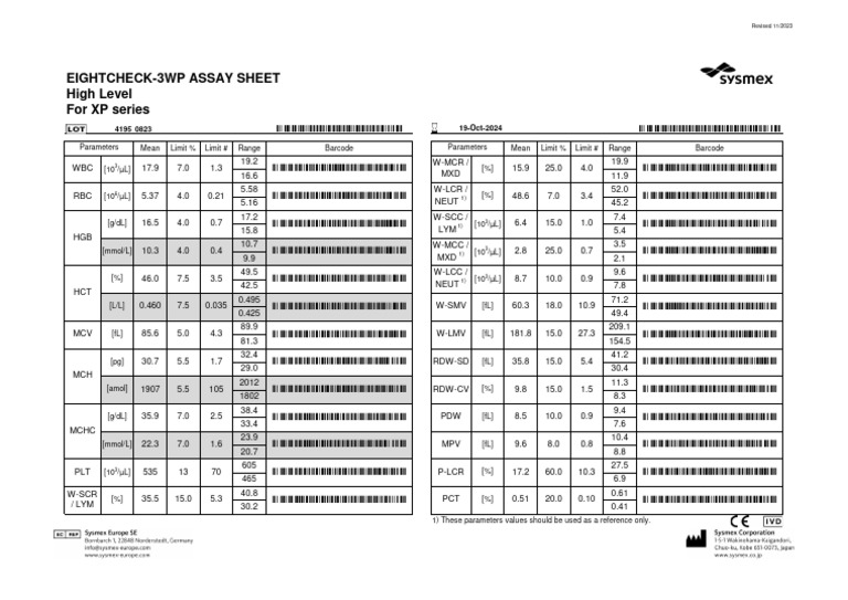Eightcheck-3wp Barcode Sheet XP 4195 H Expdate 19-Oct-2024 | PDF