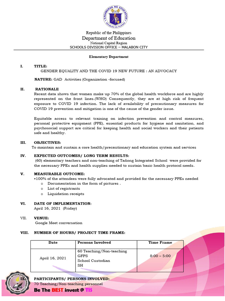 GAD-Proposal-Organization-Focused-1 - 2021 | PDF | Personal Protective ...