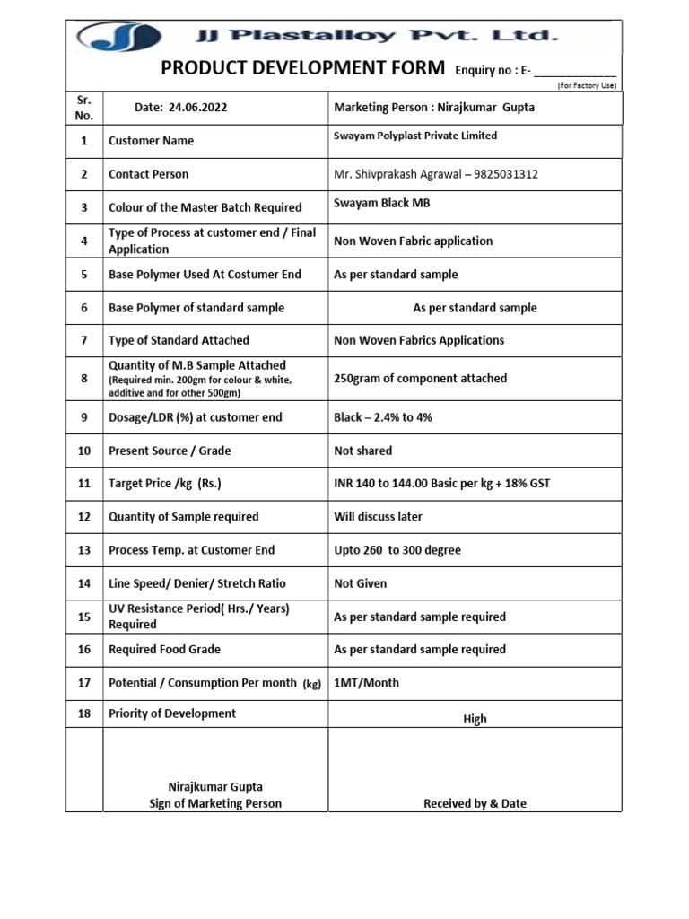 PDF - Swayam Polyplast | PDF