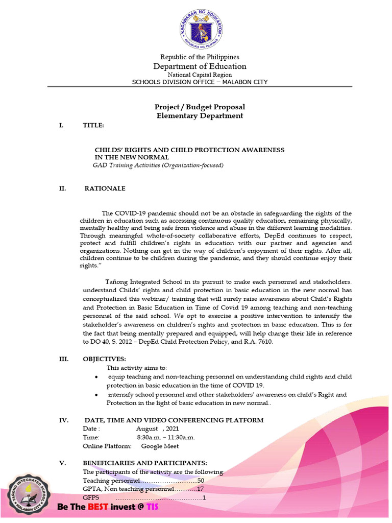 GAD-Proposal-Organization-Focused - 3-2021 NEW | PDF | Child Protection ...