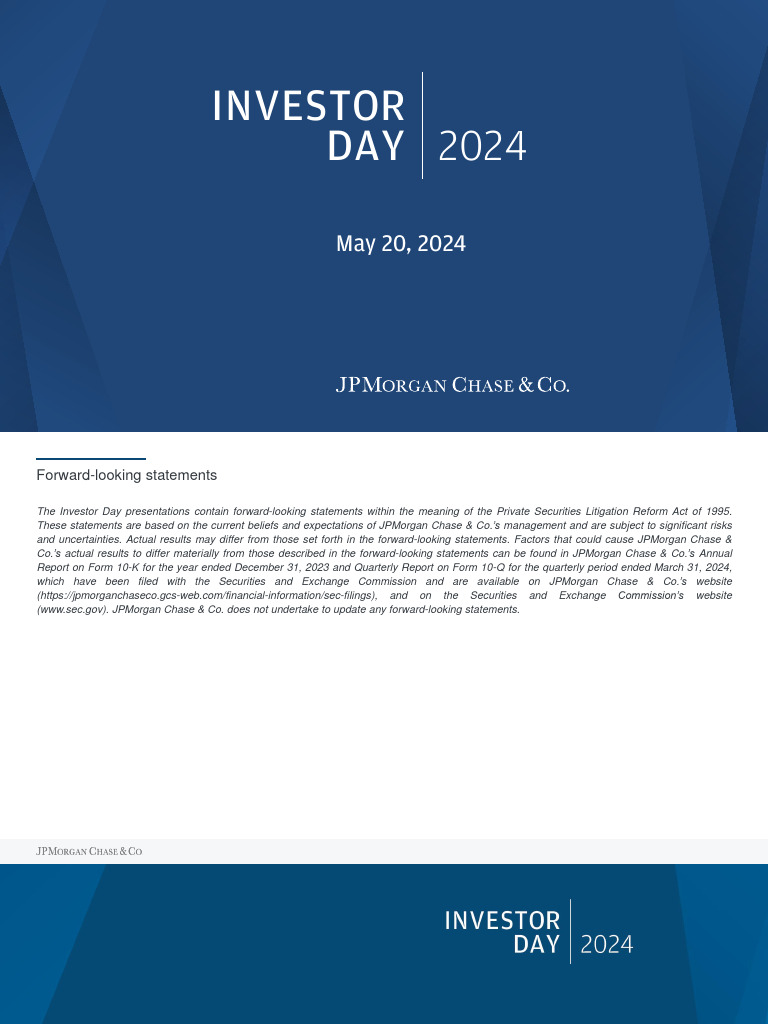 JPMorgan Investor Day 2024 Overview | PDF | Equity (Finance) | Banks