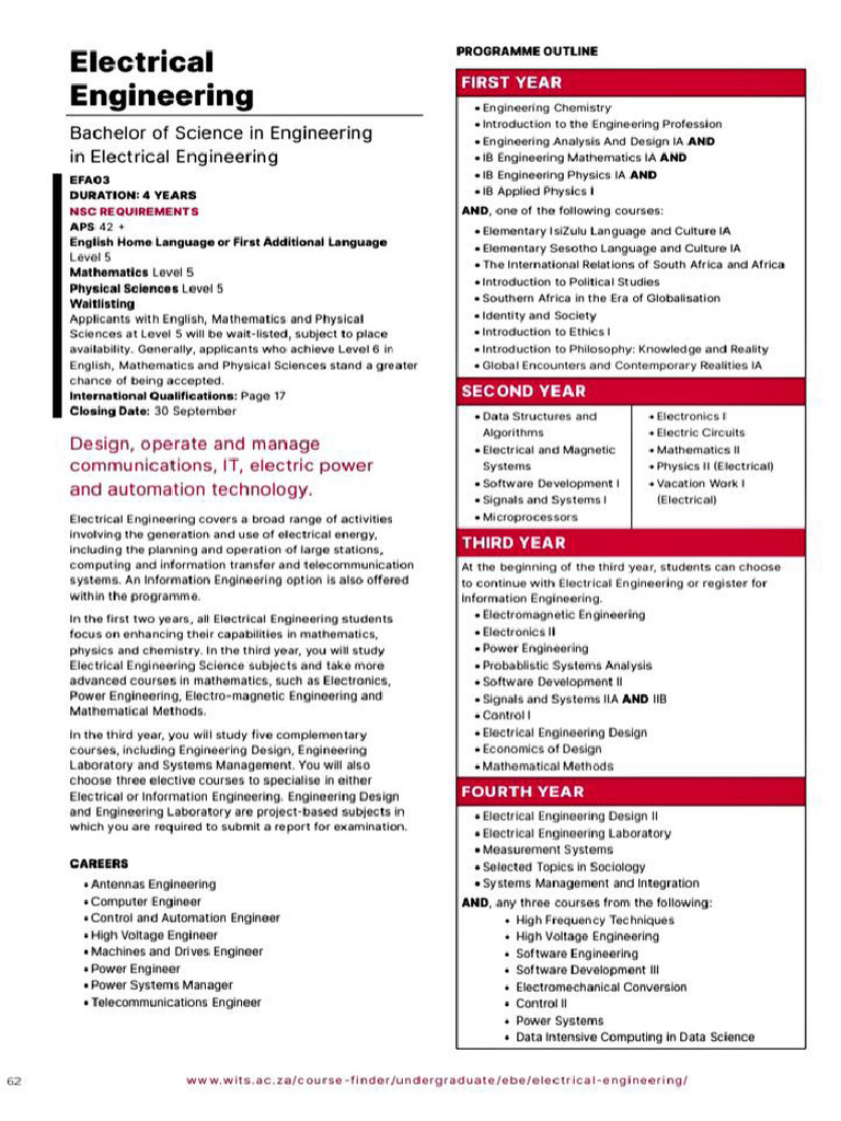 Bachelor of Science in Electrical Engineering | PDF | Engineering ...
