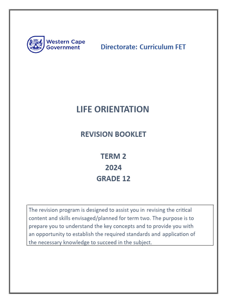 LO Revision Booklet 2024 GR 12 T2 - 240728 - 224023 | PDF | Social ...