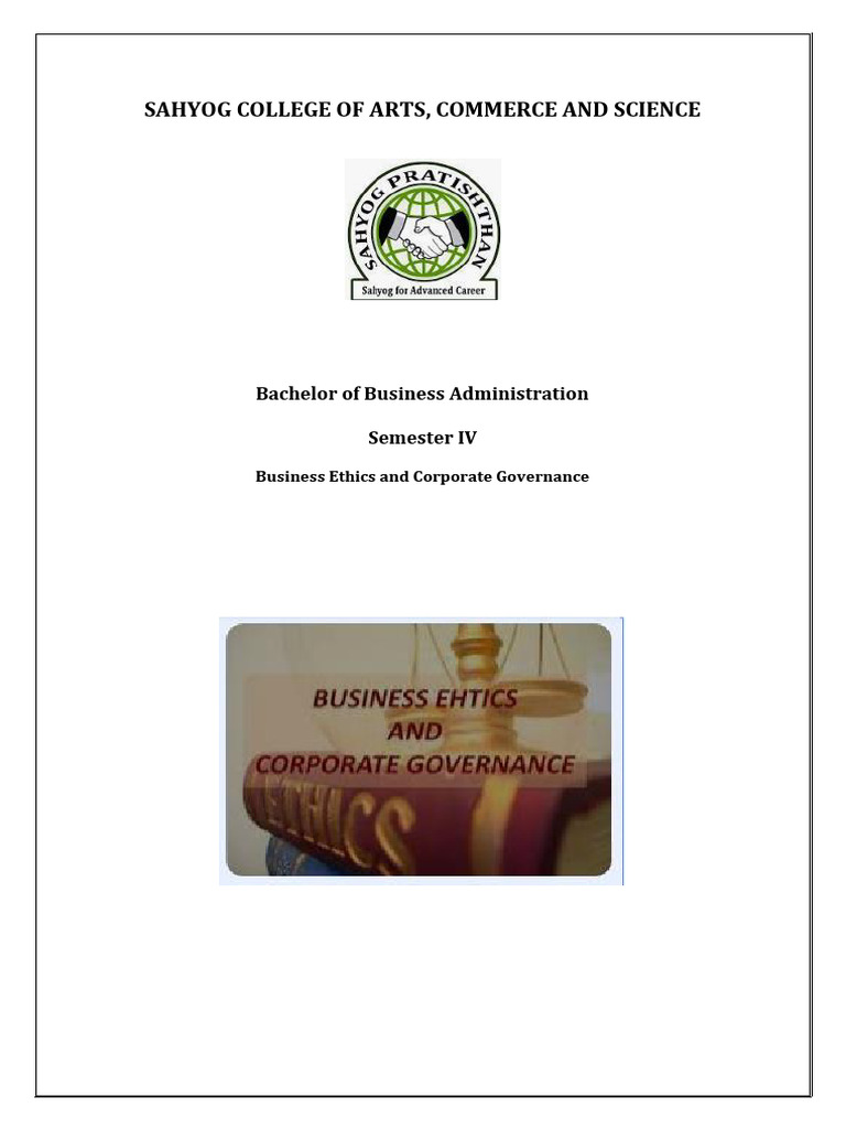 Business Ethics - Sem 4 - Notes-1 | PDF | Business Ethics | Corporate ...