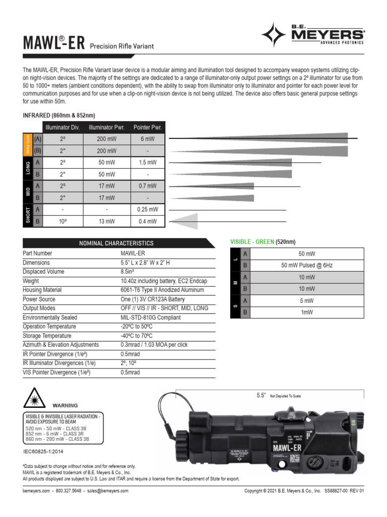 MAWL-ER PR Spec Sheet | PDF | Infrared | Optics