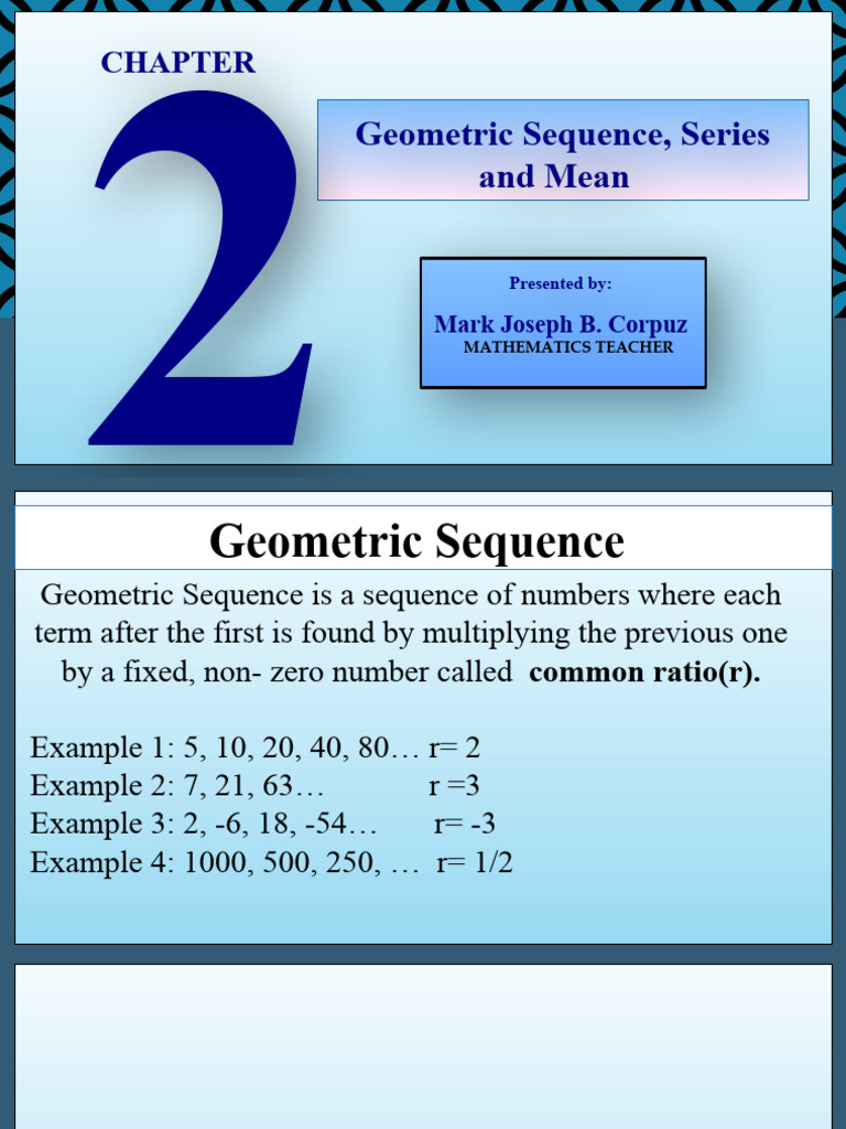 1.2-Geometric-Sequence-Series-and-Mean | PDF | Mathematical Concepts | Mathematical Objects