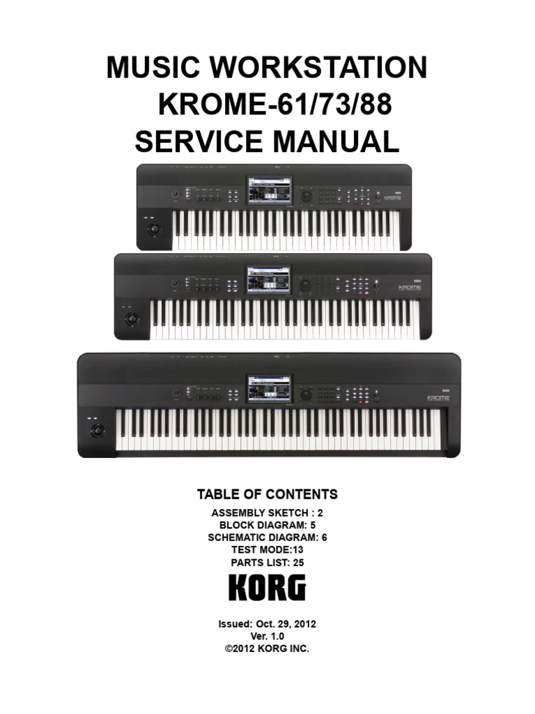 KORG KROME Service Manual | PDF | Computer Engineering | Electronics