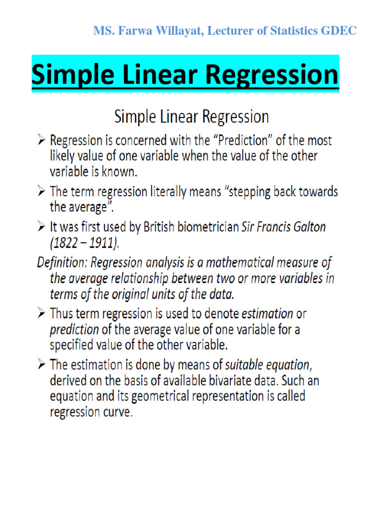 Regression | PDF | Linear Regression | Statistics