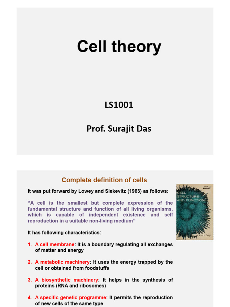 Cell Theory | PDF | Cell (Biology) | Biology