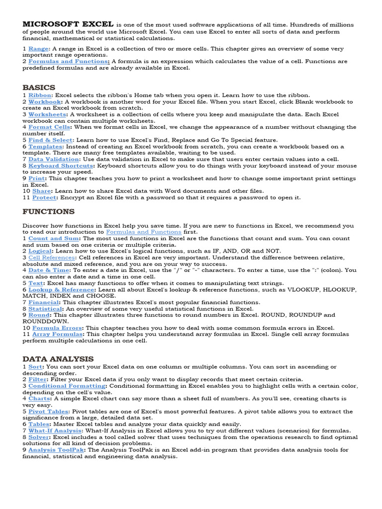 MS Excel Module | PDF | Microsoft Excel | Computer File