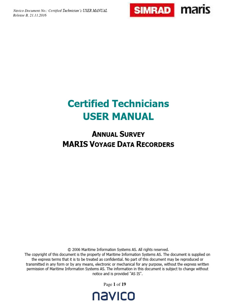 VDR - APT TECHNICIANS MANUAL Rel B 21.11.2016 | PDF | File Transfer ...