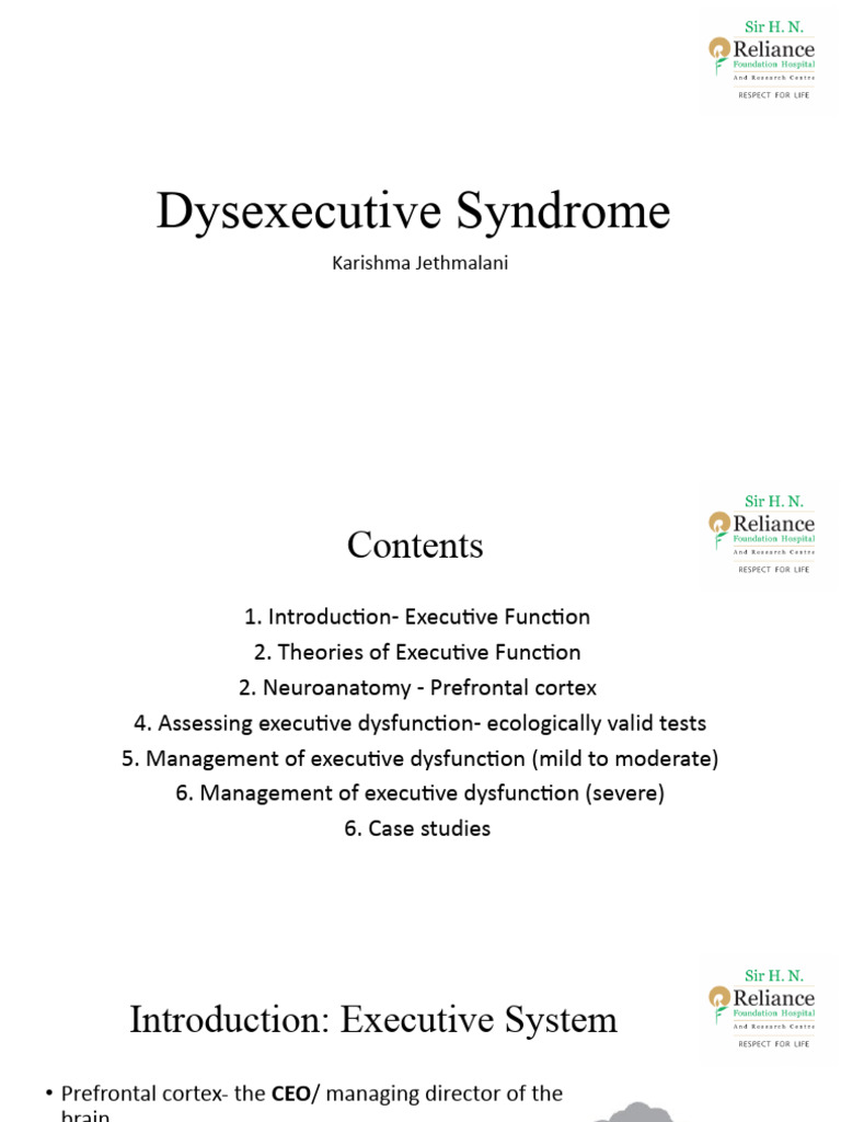 Karishma EF Presentation | PDF | Executive Functions | Dorsolateral Prefrontal Cortex