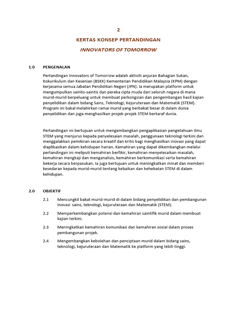 Kertas Konsep Innovators of Tomorrow | PDF