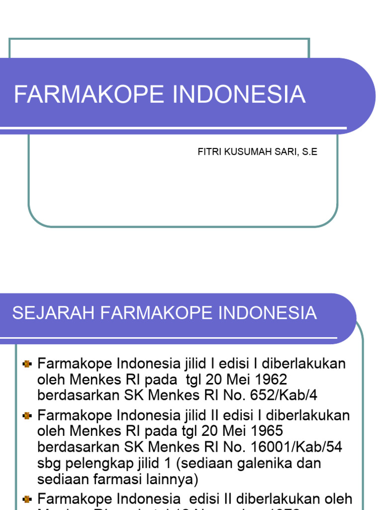 Sejarah dan Ketentuan Farmakope Indonesia | PDF | Pengembangan Diri