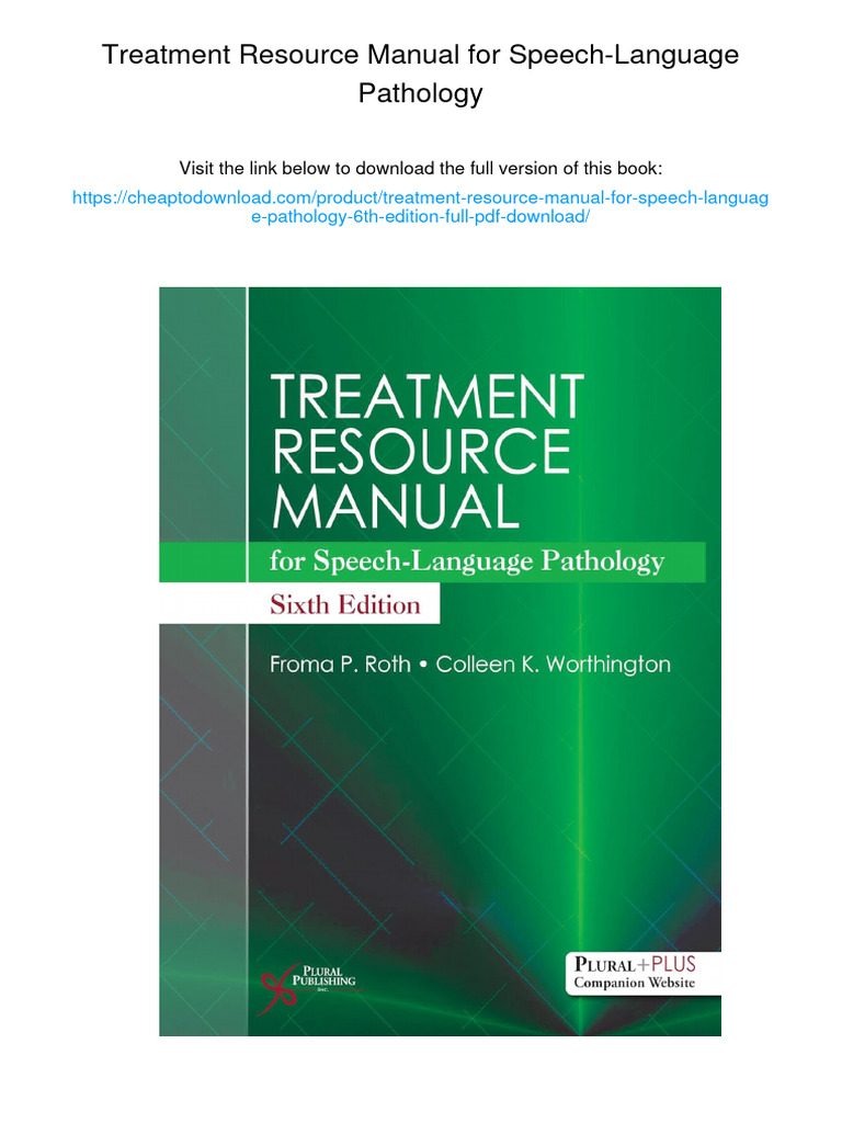 Treatment Resource Manual For Speech-Language Pathology. ISBN ...