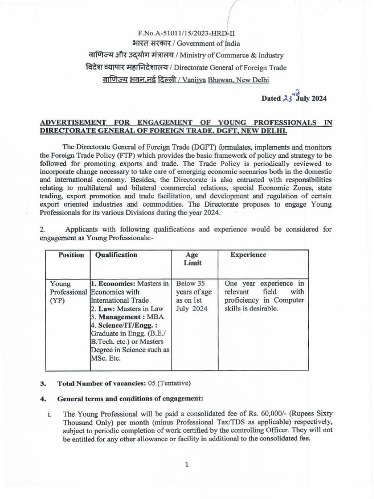 Vacancy Circular-6 | PDF