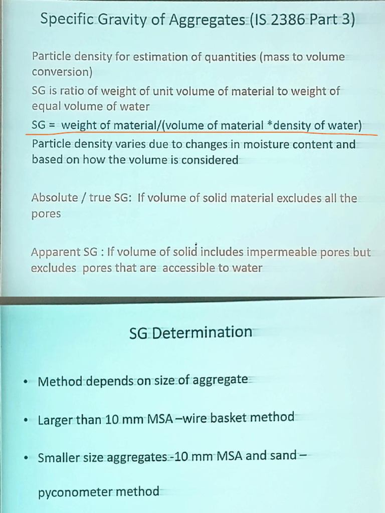 Specific Gravity of Aggregates Lab | PDF