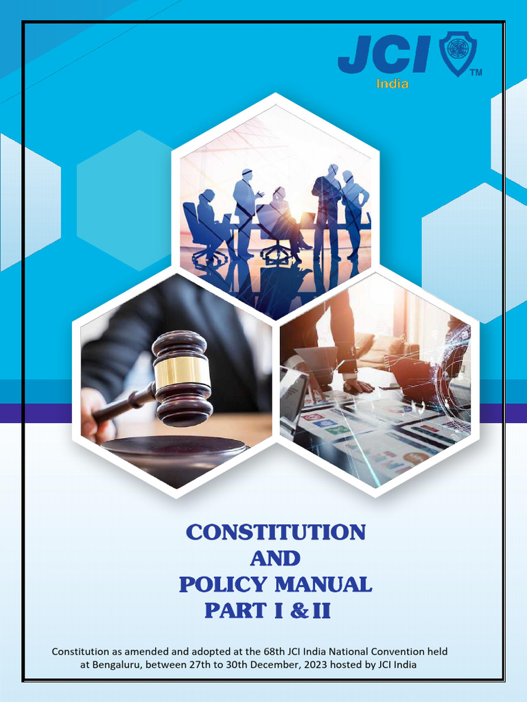 JCI India Constitution and Policy Manual Part I & II 2024 | PDF ...