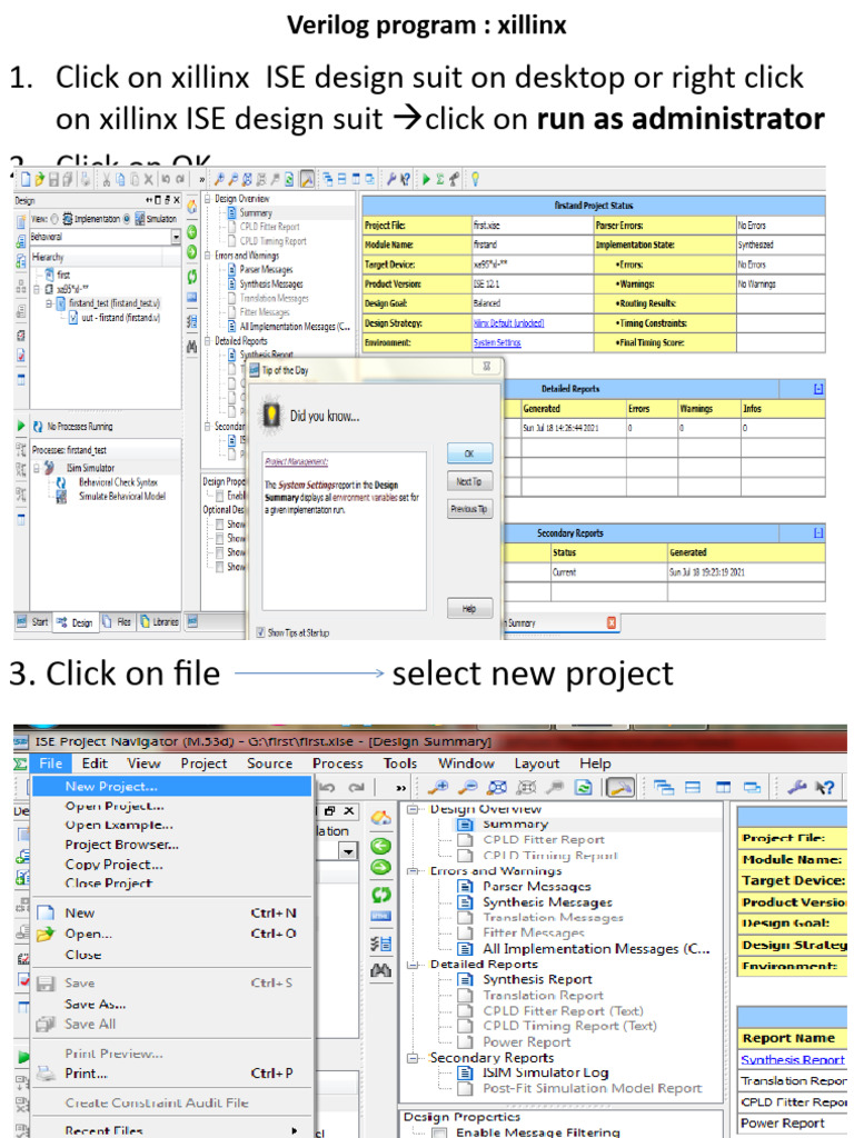 EC353 Digital System Design Lab Xillinx Tutorial | PDF | Computers