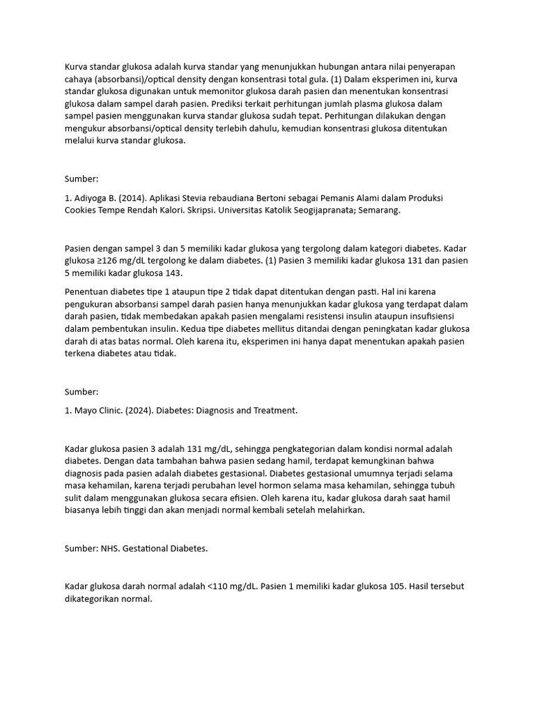 Kurva Standar Glukosa | PDF