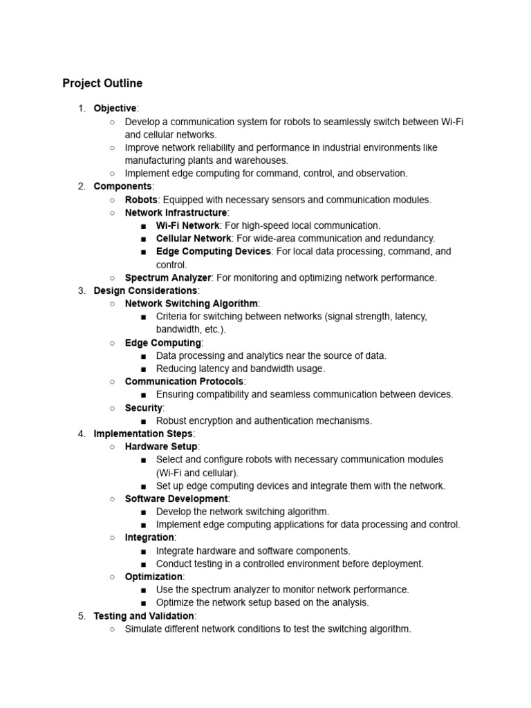 Project Outline | PDF | Computer Network | Internet Of Things