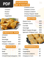 Kota Joe Menu 2025 | PDF | Hamburgers | French Fries