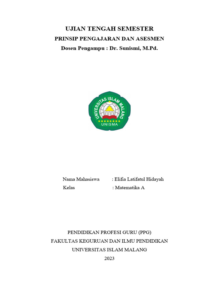 Elifia Latifatul Hidayah - Uts Ppa | PDF