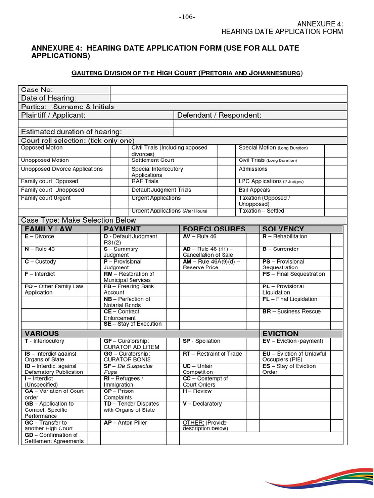 Date Application Form | PDF | Judgment (Law) | Legal Procedure