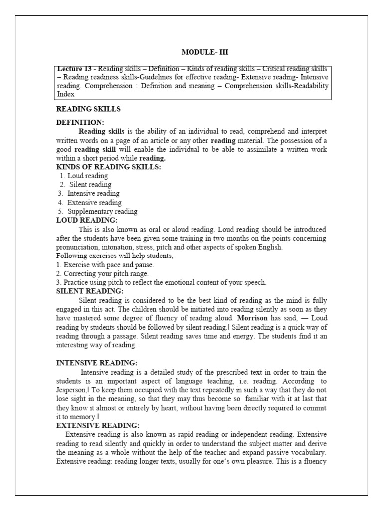 Module-3 | PDF | Reading Comprehension | Abstract (Summary)